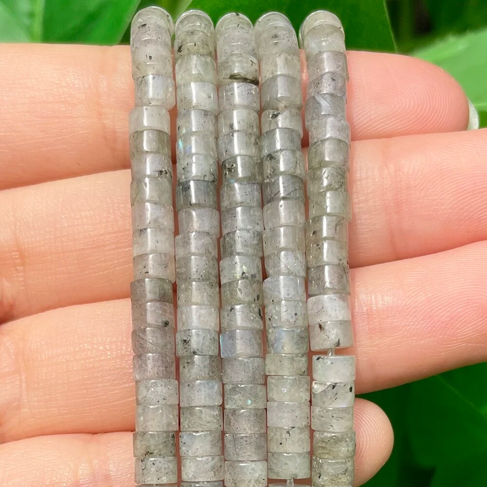 Бусины Rondelle из серого лабрадорита, натуральный камень