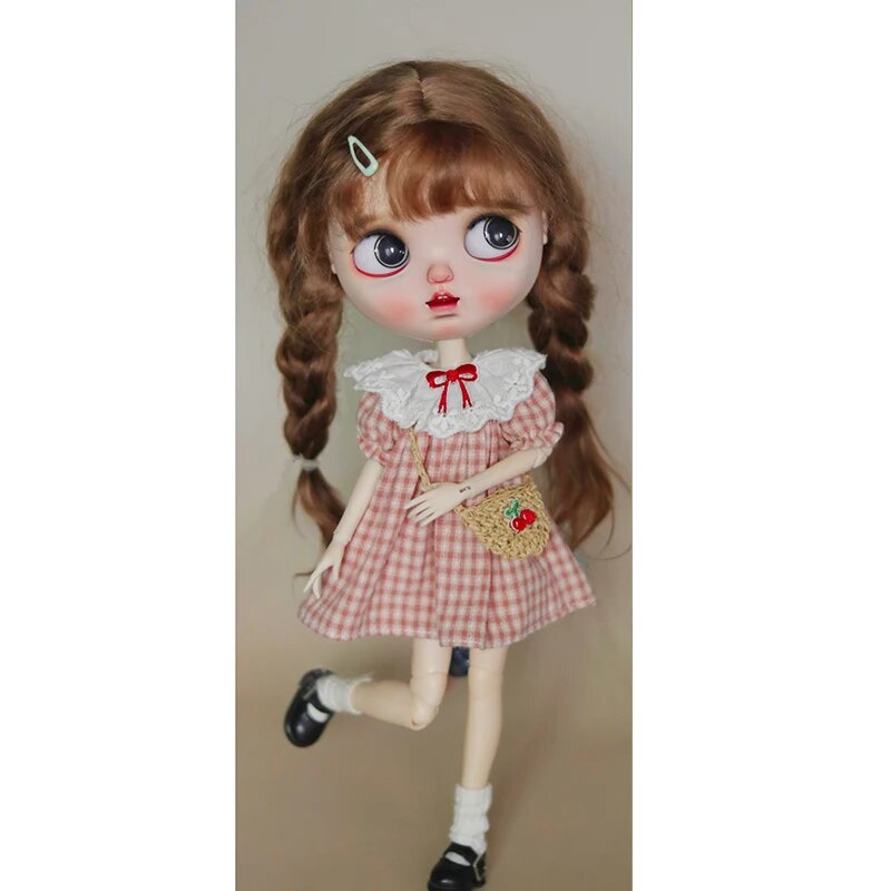Платье для кукол Blythe 1/6, красный