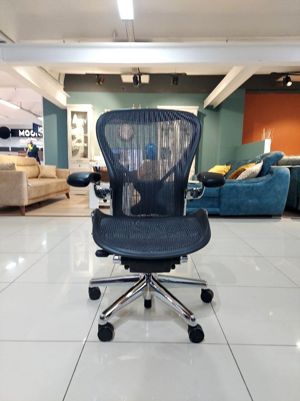 Кресло FALTO "Aeron Classic", эргономичное, с каркасом из металла и сеткой, черное