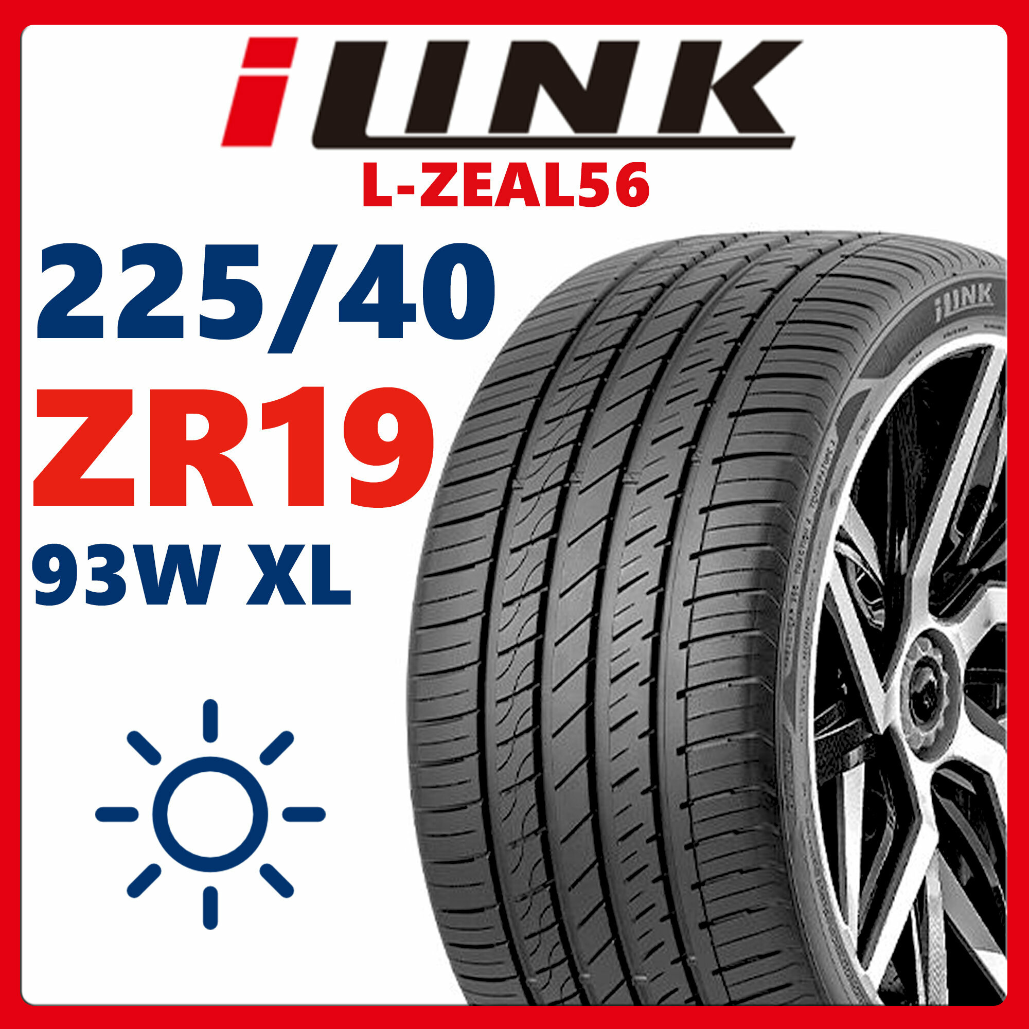 Летние шины iLink L-Zeal56 225/40 ZR19 93W XL асимметричный, ненаправленный протектор