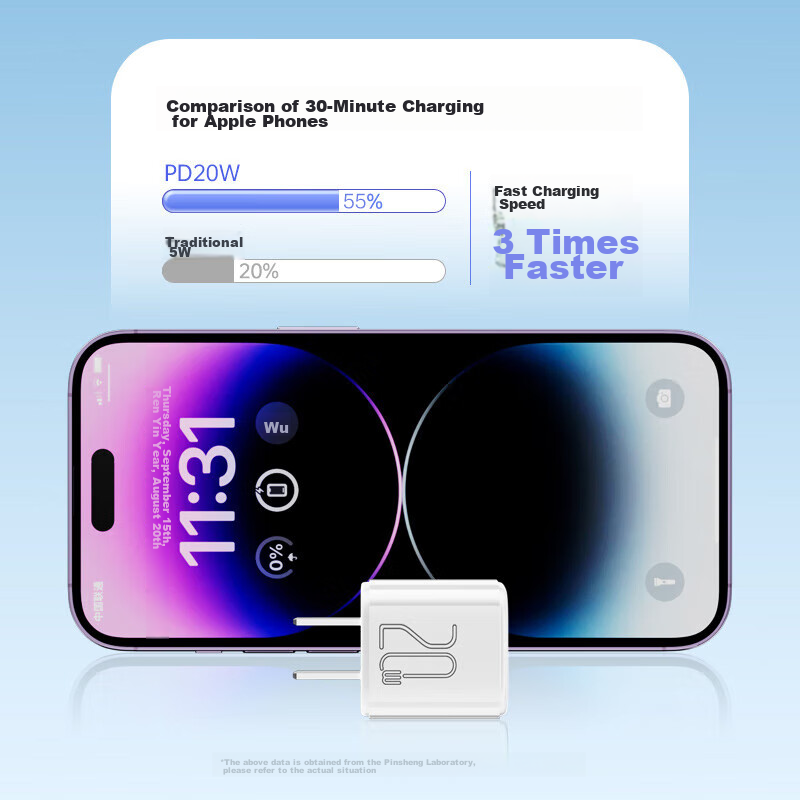 Pisen Apple Charger, IPhone 16 Pro Max Charging Head, PD 20W Fast Charging, Compatible with Apple 16/15/14/13/12/iPad Pro, Huawei, Xiaomi Phones And Tablets, Adapter