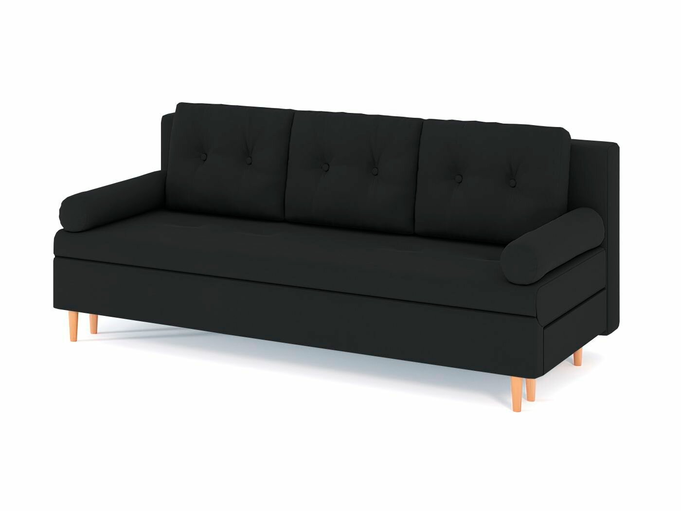 Диван-кровать Белфаст еврокнижка, велюр Зара Блэк 37, без подлокотников