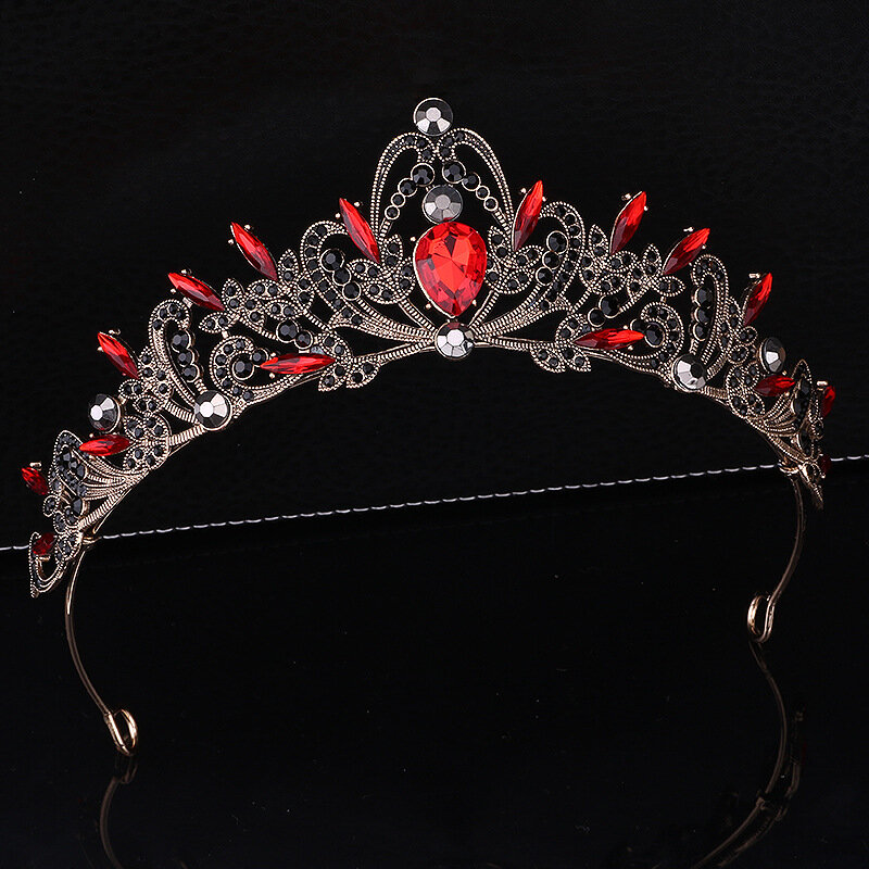 Свадебная корона, цвет древнее золото + красный