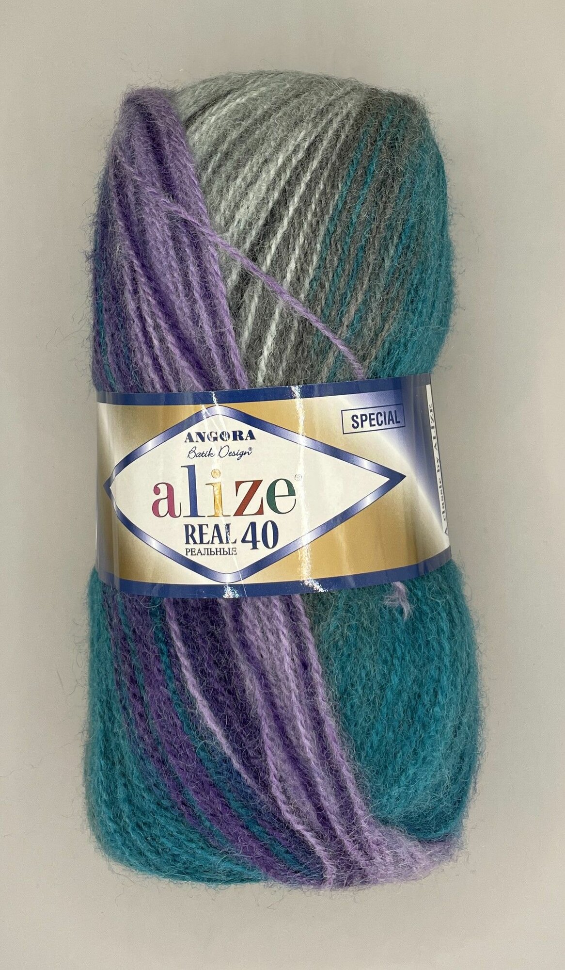 Три мотка пряжи Alize ANGORA REAL 40 BATIK , цв.6987,40% ангора,60% акрил ,100 г-480 м ,3шт.