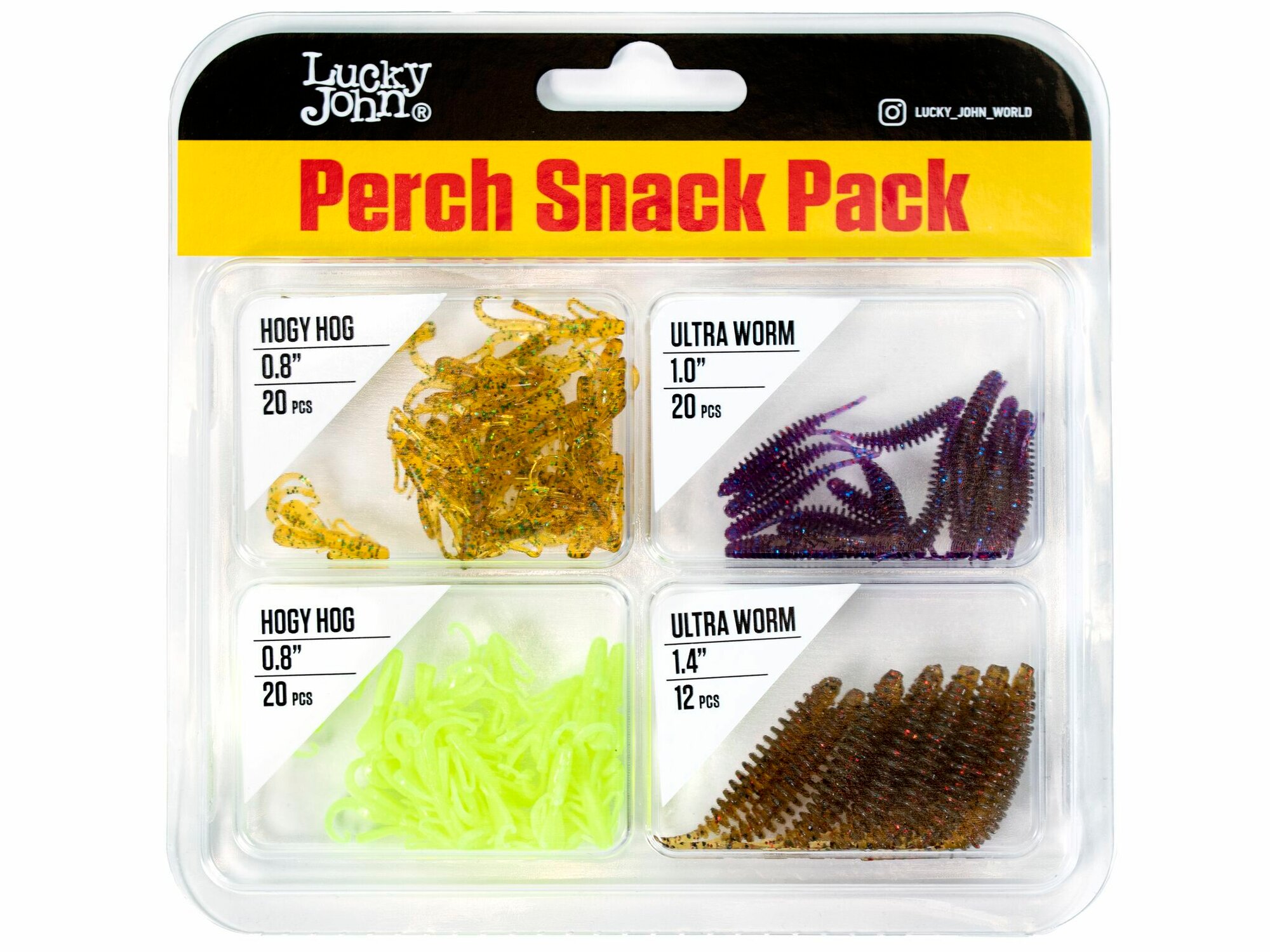 Приманки рыболовные силиконовые Твистеры и слаги съедобные lucky john Pro Series Perch Snack Pack 03 SET/Mix Packнабор снастей для зимней и летней рыбалки резиновые рыбки, искусственные наживки