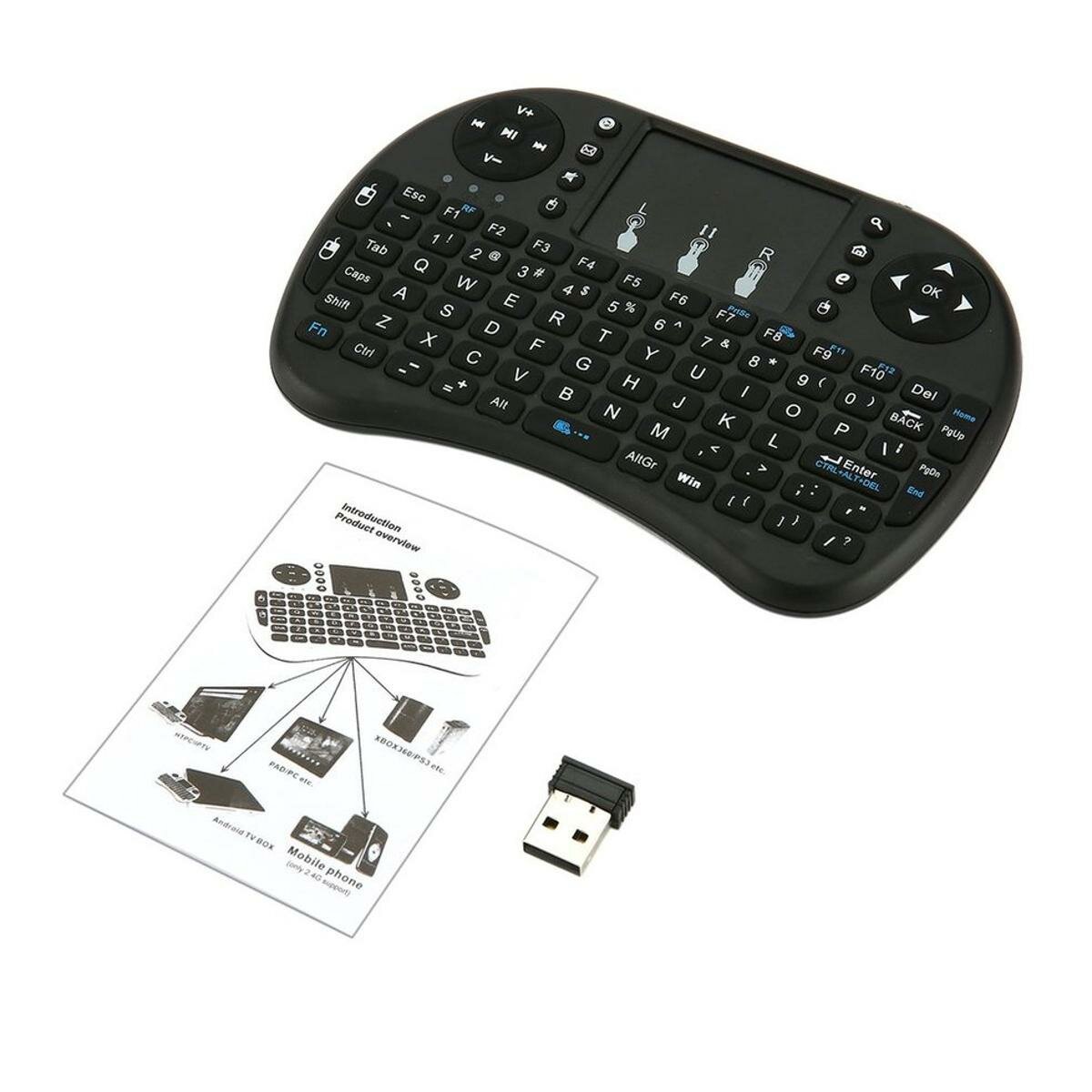 2,4 ГГц 92 клавиши беспроводная клавиатура с тачпадом мышь для Android TV Box PC