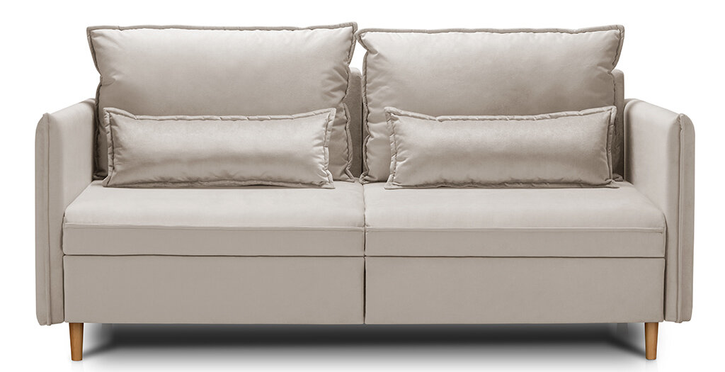 Диван-кровать Оливер 160, 179х103х92 см, микровелюр Velutto 18/Еврокнижка, независимый пружинный блок, диван раскладной