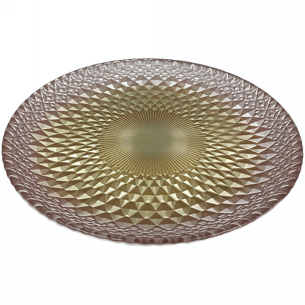 Тарелка 21см «Барокко голд», золотистая, рельефная, для сервировки и декора