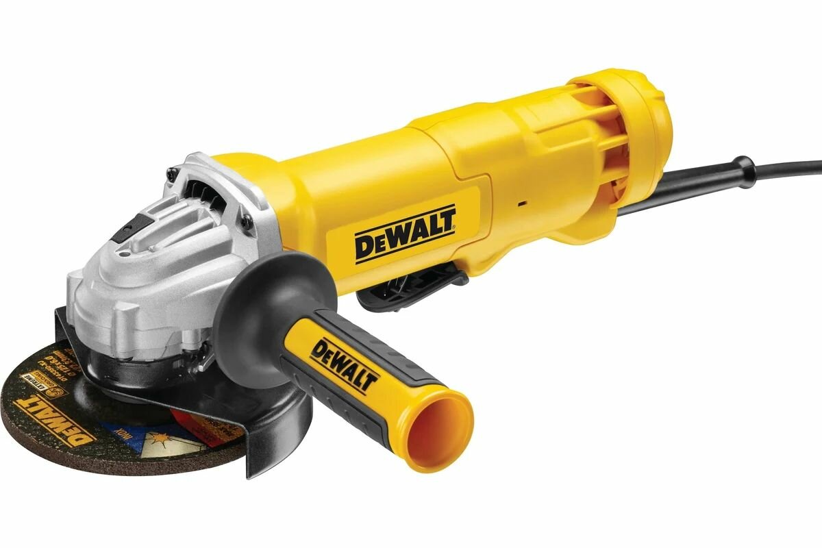 Угловая шлифмашина Dewalt DWE4203-QS, мощность 1010 Вт, 125 мм, 11000 об/мин, желтый