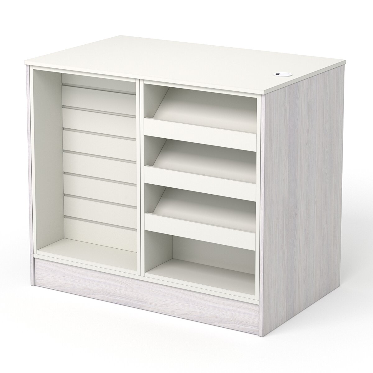 Кассовый стол "ривьера" №1, Ясень Анкор и Белый. Производитель товара - компания Westcom.