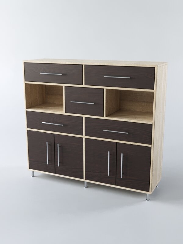 Комод для нейл баров №1, Дуб Сонома + Дуб Венге. Производитель товара - компания Westcom.