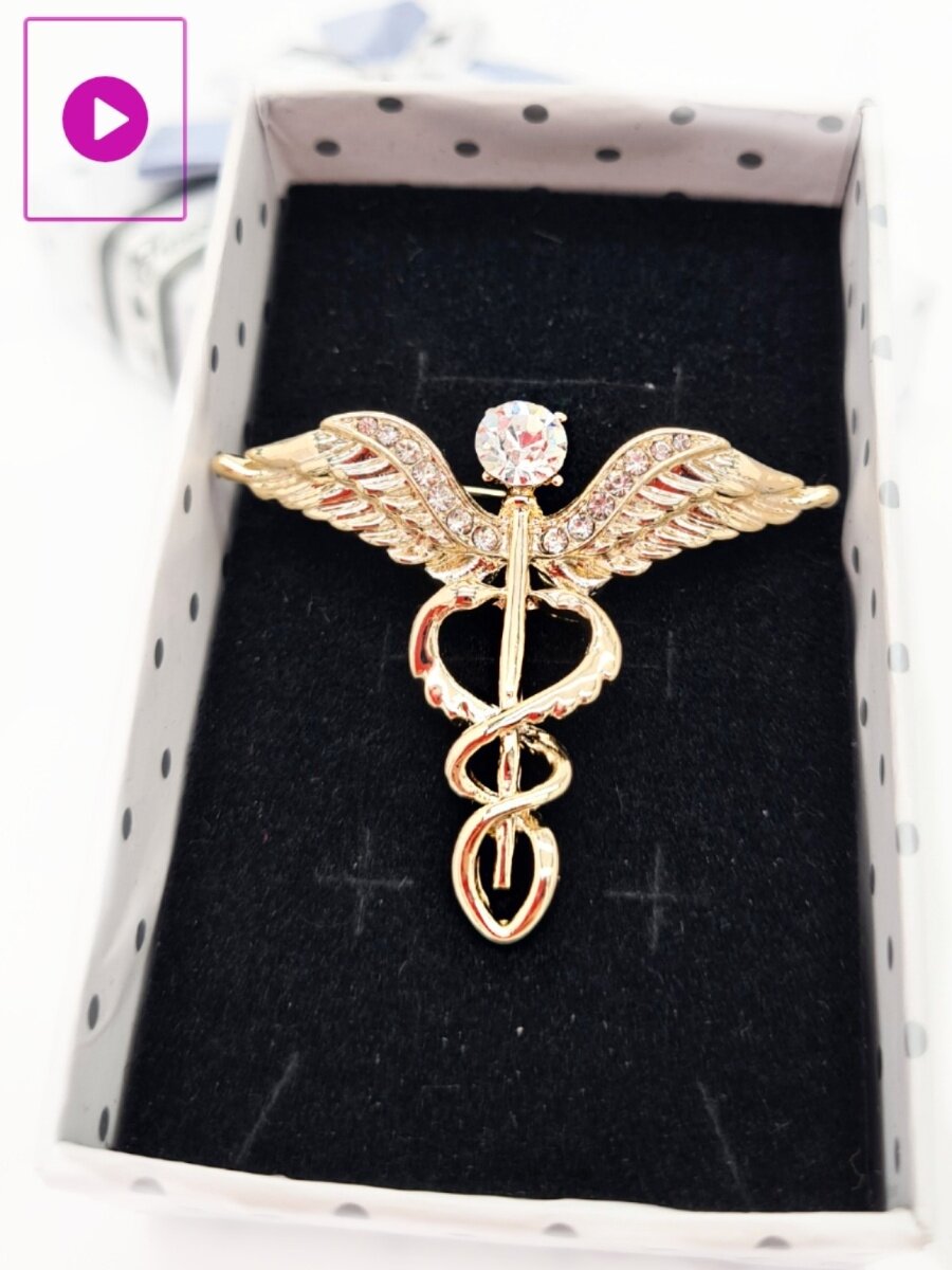 Брошь, стразы