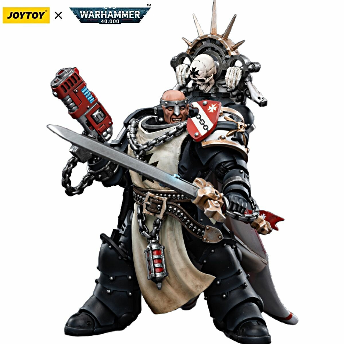 Подвижная фигурка JOYTOY 1/18 Warhammer 40000 Black Templars Marshal Baldeckrath