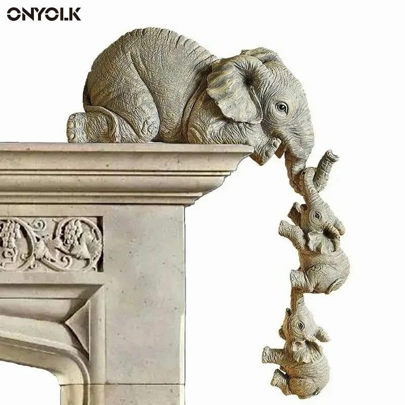 Статуэтка слона ручной работы с детальной росписью, семейство слонов для украшения дома, оригинальный подарок на день матери или праздник