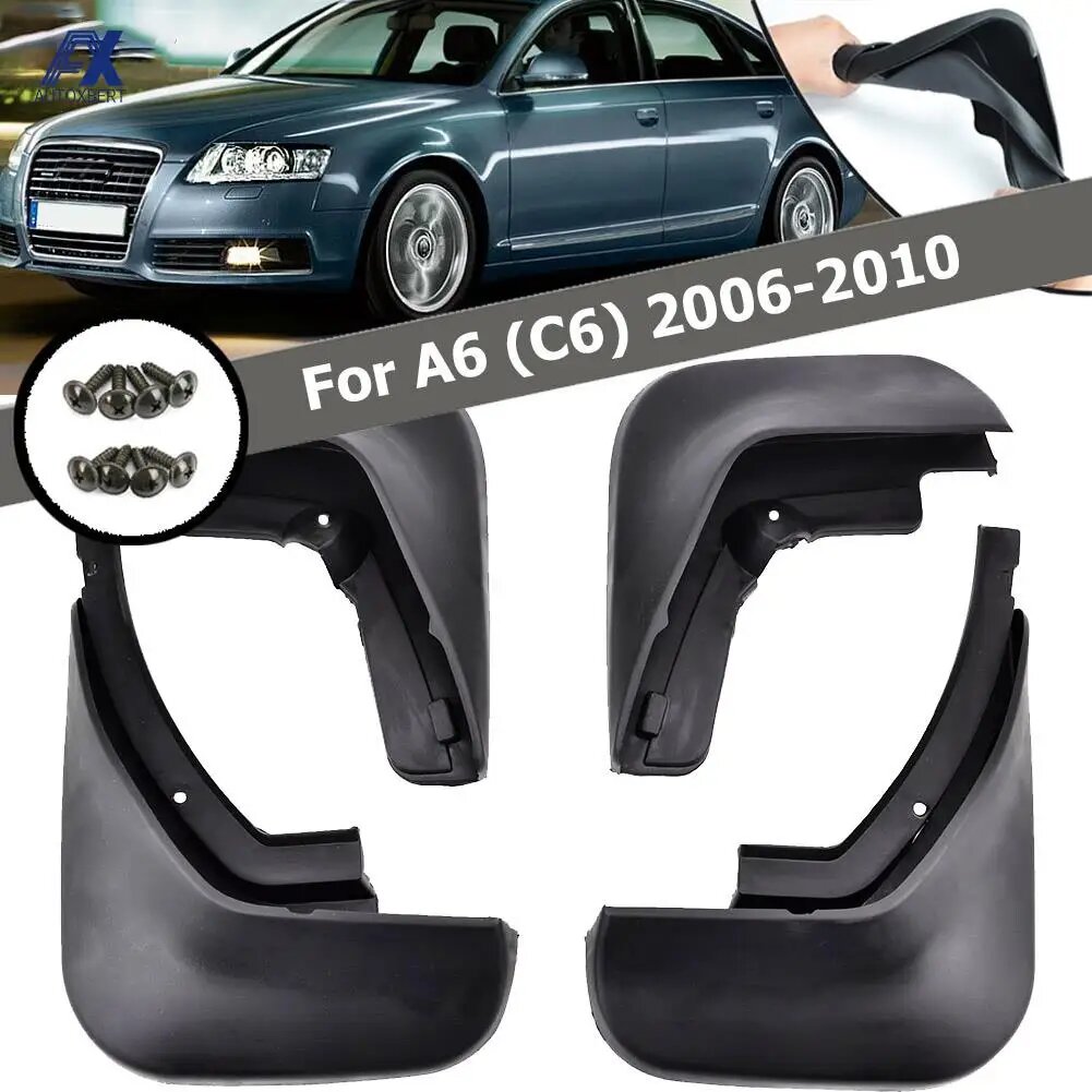 Комплект подходит для AUDI A6 C6 2006 2007 2008 2009 2010, передние и задние брызговики, расширители крыльев, брызговики, аксессуары