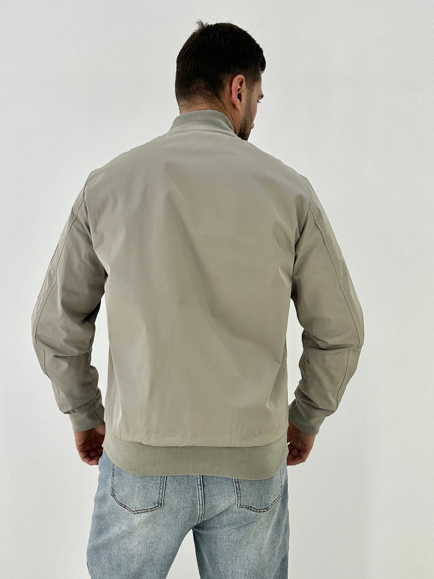 Куртка спортивная  бомбер-3xl, размер 3XL, бежевый — фото 1