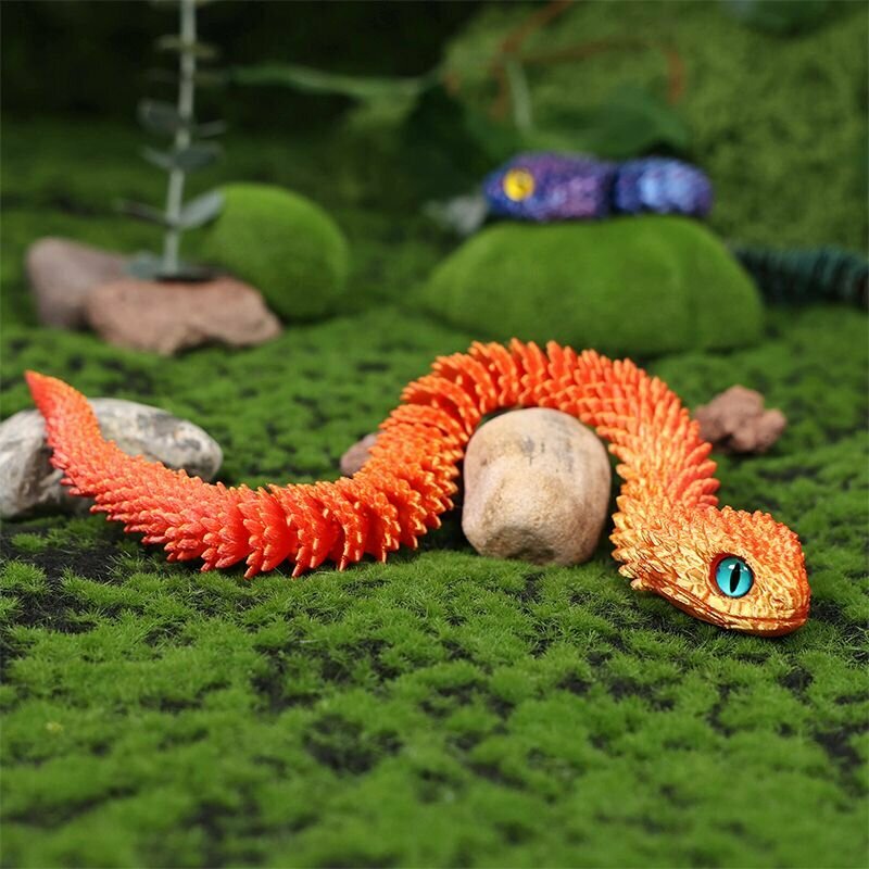 Подвижная шарнирная змея длиной 30 см / игрушка-антистресс 3D