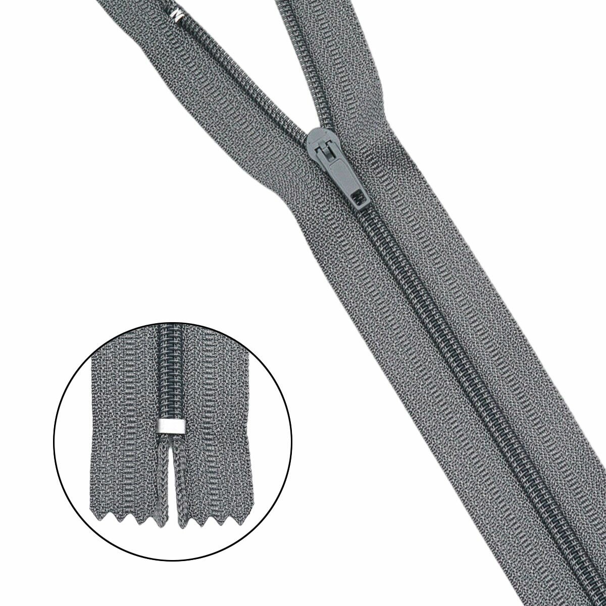 Молния брючная p/l Т4 - 20см (275 серый)