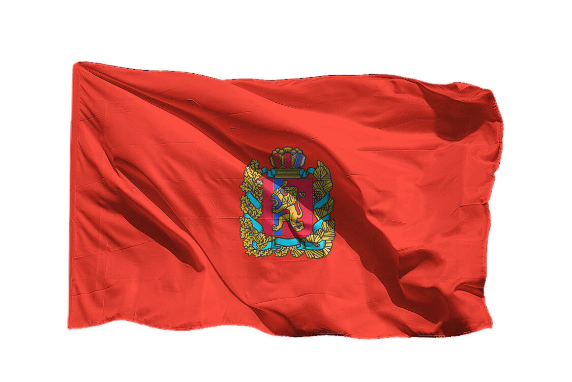 Флаг Красноярского края на сетке 100х150 см для уличного флагштока
