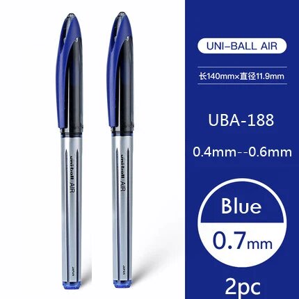 Uni Ball Air Micro Гелевая ручка 0,5/0,7 мм Синий, 2pc Set5 0.7