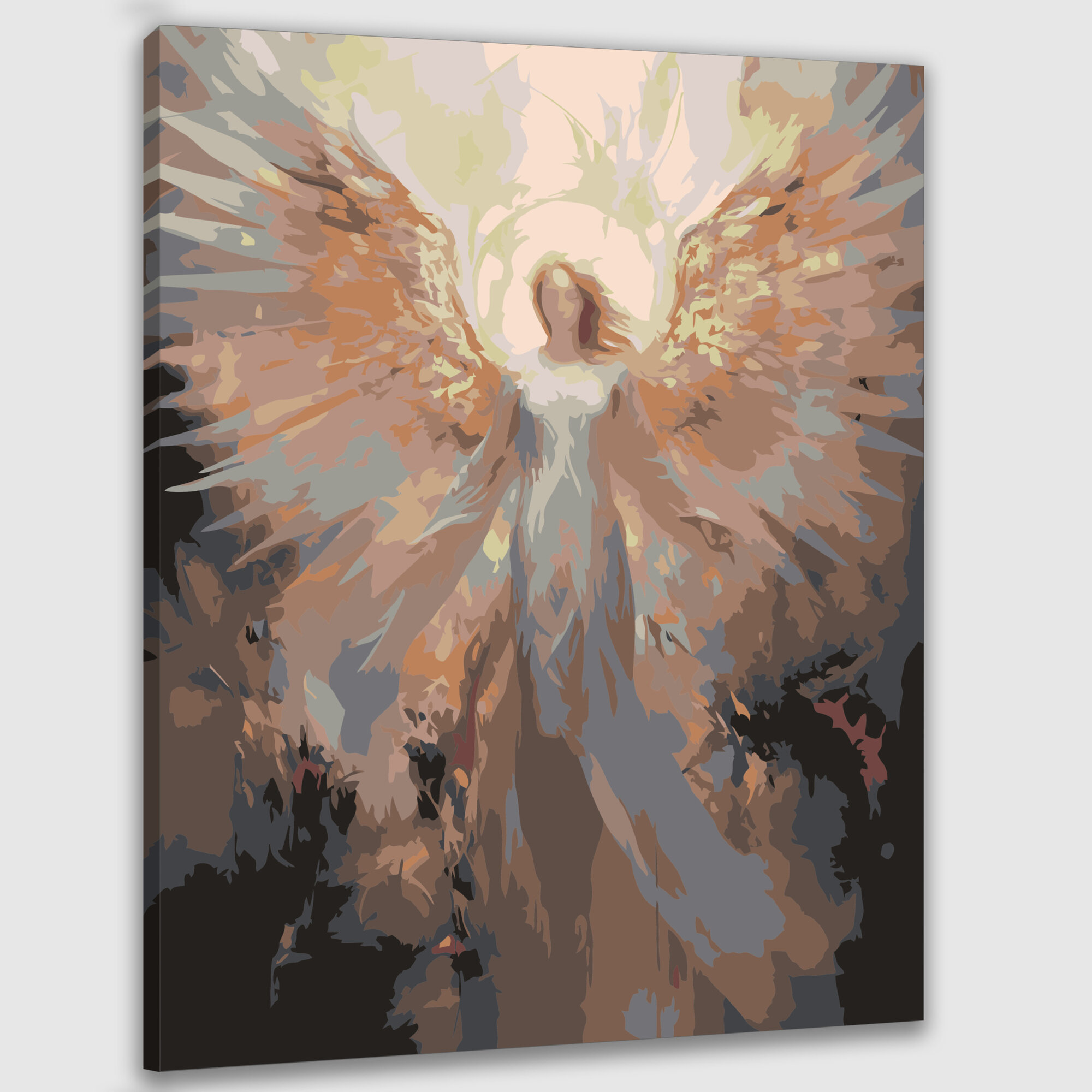 Картина по номерам 40x50 см, картина, смешанная техника, "Ангел света", акриловая краска, сусальное золото