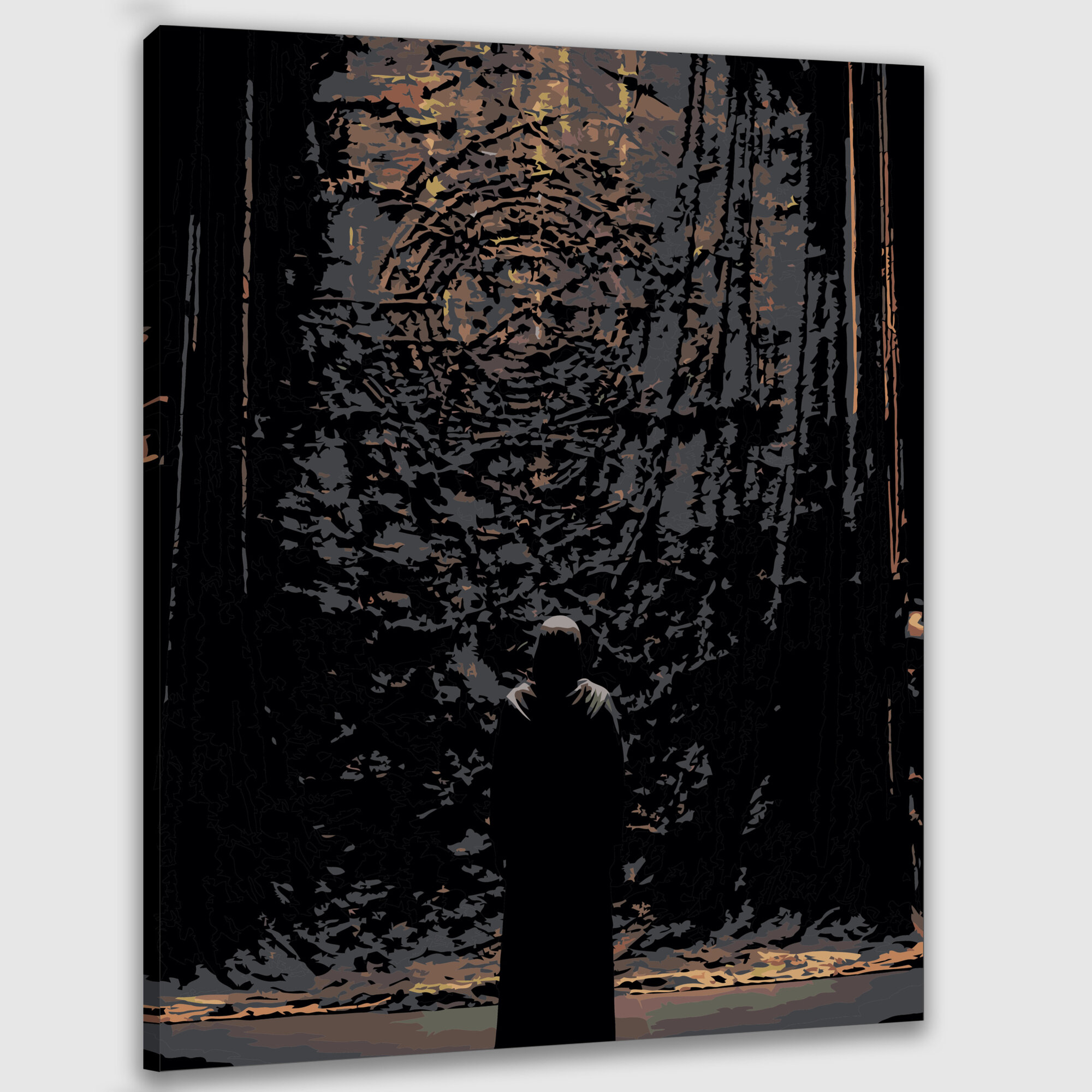 Картина по номерам 40x50 см, фотография, фигура, гобелен, "Нить судьбы", музей, свет, прожектор, узор, нити, судьбы