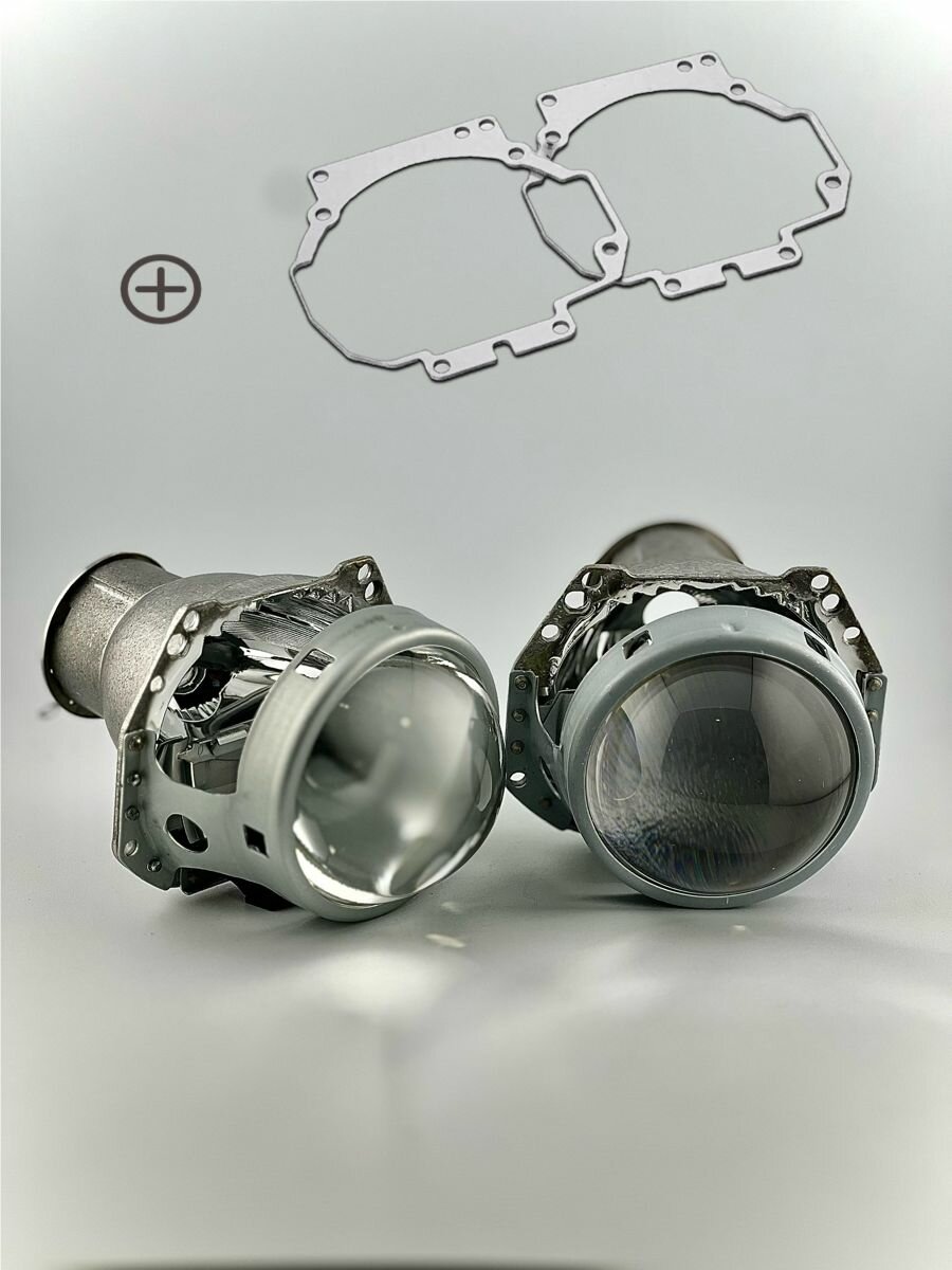 Би-галоген (лед/ксенон) линзы для Toyota Camry XV40 дорест. 2006-2009 тип HELLA 3R цоколь H7/D2/D4 / ближнего и дальнего света в автомобильные фары / Би галогенные модули комплект 2шт