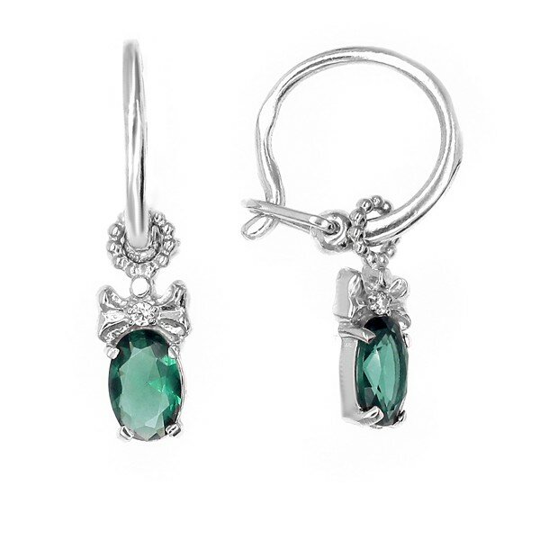 Серьги, серебро, 925 проба, кристалл, фианит