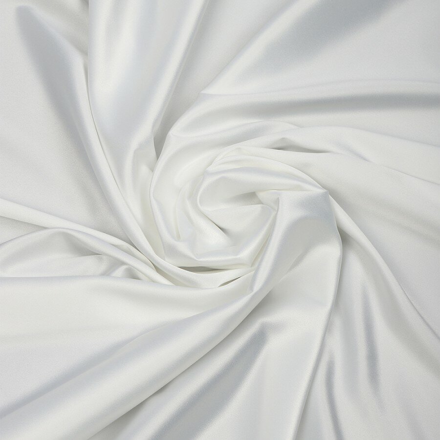 Ткань Атлас стрейч для нижнего белья 0180 107г/м² шир.125см цв. белый, уп.1м