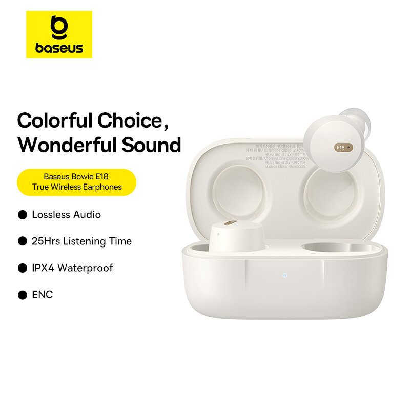 Наушники беспроводные Baseus Bowie E18 (A00023800223-00) белый