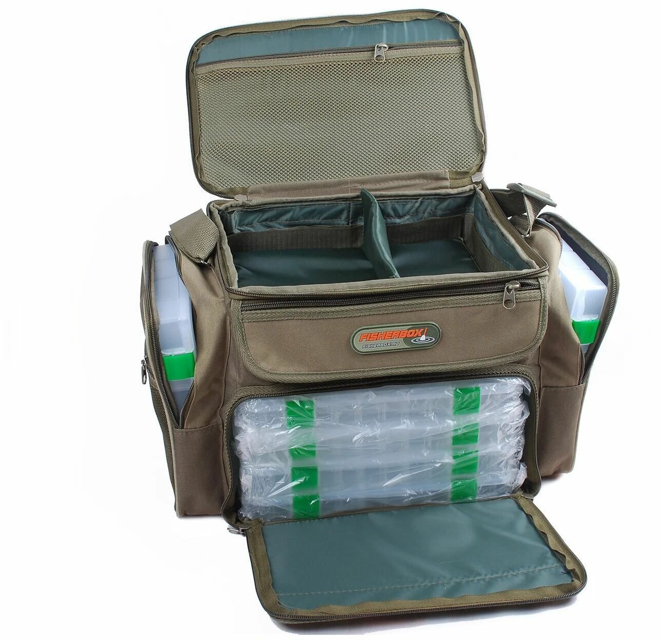 Сумка фирма FisherBox С103 (6 коробок в комплекте), цвет: Хаки