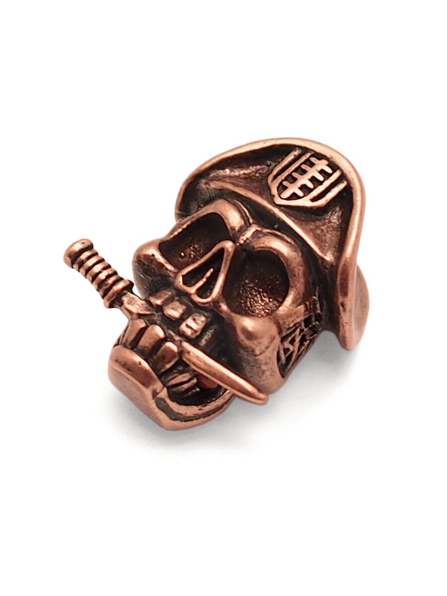 Бусина для темляка "Череп пирата", материал - металл