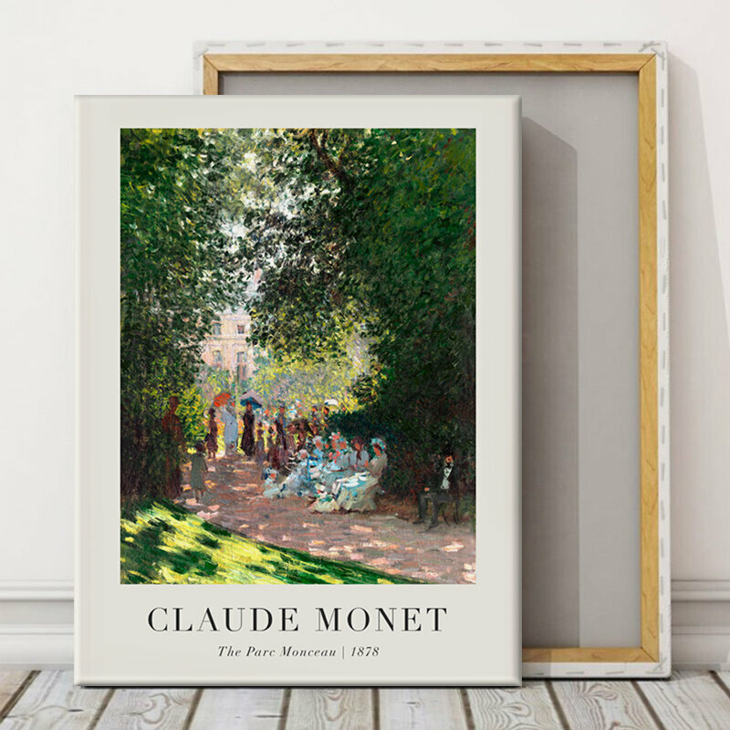 Картина на холсте 40х50 см "Клод Моне парк Монсо 1878", на стену для интерьера