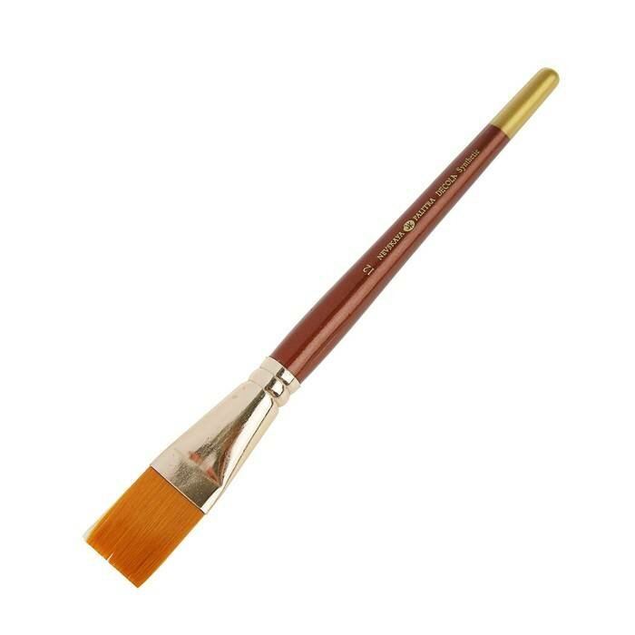 Кисть для рисования Невская палитра - Decola № 12, плоская, синтетика, 23 мм, 1 шт.