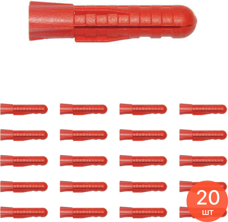 Дюбель MIXTON / Микстон распорный, из полипропилена, красный, 16×80мм, 2шт. / крепеж и фурнитура (комплект из 20 шт)