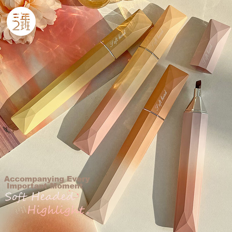 Class 2, Grade 3, 4-Pack Colorful Highlighters, Fluorescent Markers, for Students' Notes, Highlighting, High-Quality Colorful Pens, Journaling, Matching Colors, Sunset Glow