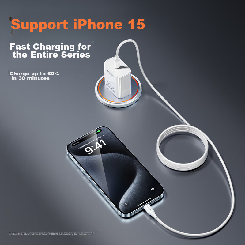 Pisen 2-комплектный кабель с двойным Type-C 100Вт быстрая зарядка PD для iPhone 17/16/15 Huawei P80 Xiaomi iPad Mac