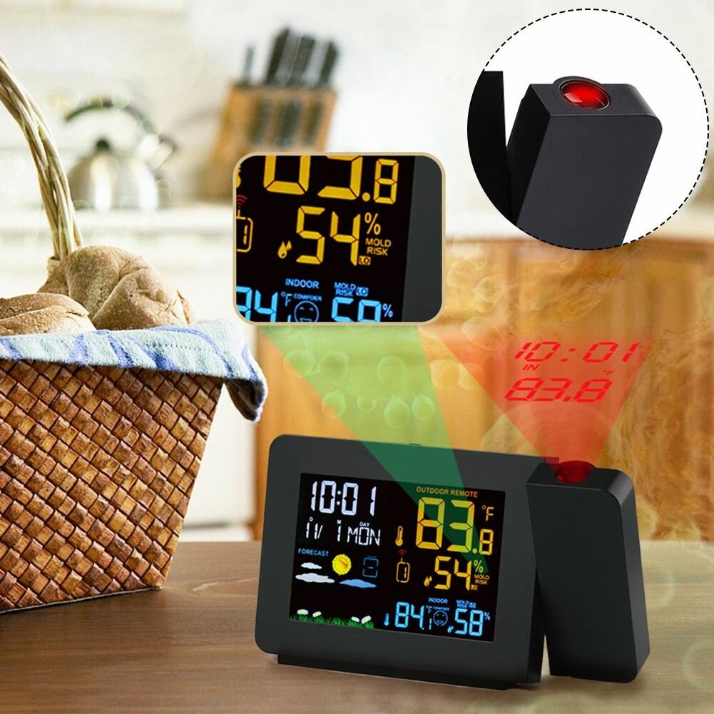 OZ-URJSH FJ3391 цифровая метеостанция часы-проектор проекция температуры и времени