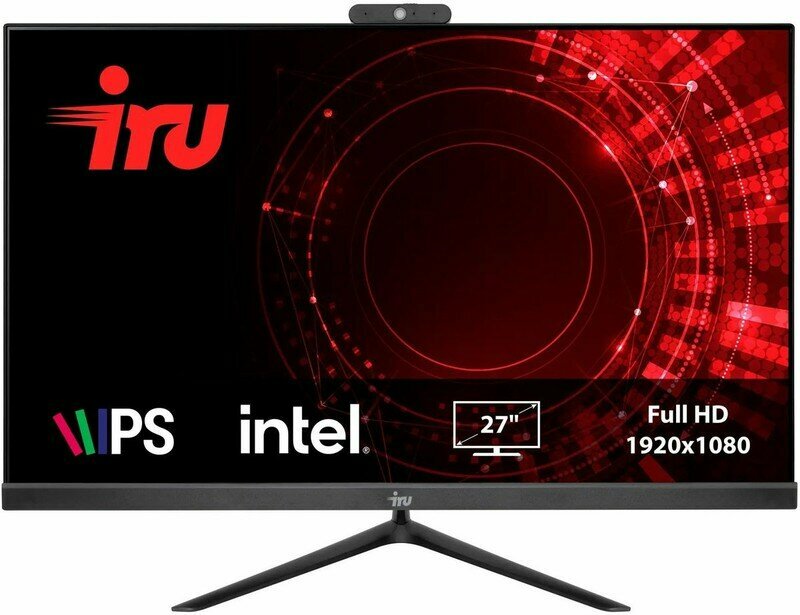 Моноблок iRU Office 27IH5, 27", Intel Core i5 11400, 8ГБ, 240ГБ SSD, Intel UHD Graphics 730, Free DOS, черный (1933888)