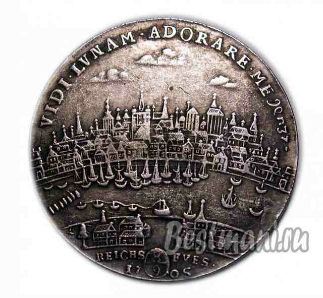 Талер 1705 года REICHS FVES losephvs vidilynam adorare me 1737 сувенирная копия монеты, нумизматика, деньги для коллекции