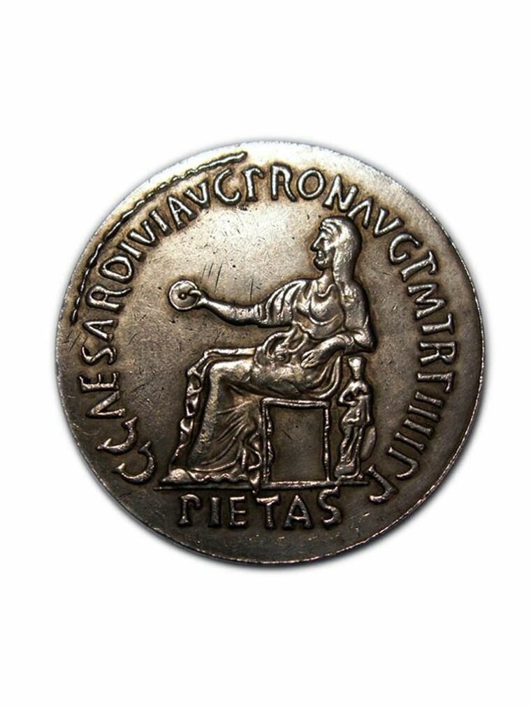 Серебряный сестерций 37 - 41 гг н. э. Древнего Рима сувенирная копия монеты, нумизматика, деньги для коллекции