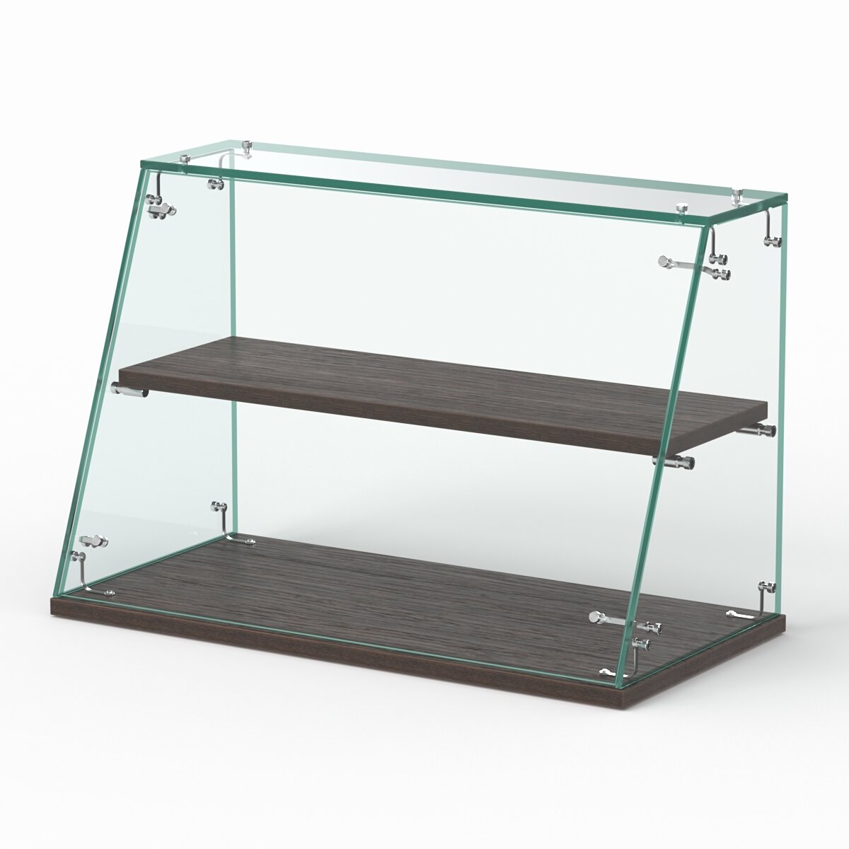 Витрина "сладость" №14КА-О-П для выпечки настольная с прямыми полками без дверок пдсп, Дуб Венге