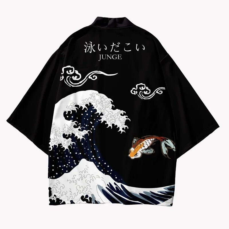 Женское кимоно Tangspoem Черный, 36