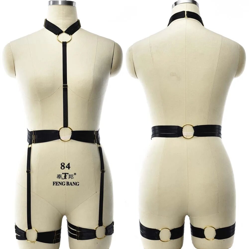 Красный боди на бретельках, женский сексуальный бондажный комплект нижнего белья, готические чулки, подвязки, регулируемый бюстгальтер в клетку, эластичная портупея для тела