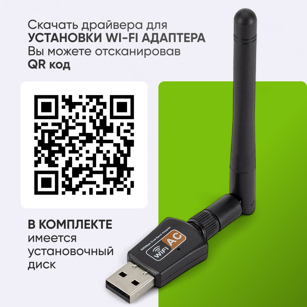 WIFI адаптер для компьютера AlisaFox усилитель wifi сигнала 5 ГГц 600 Мбит/с