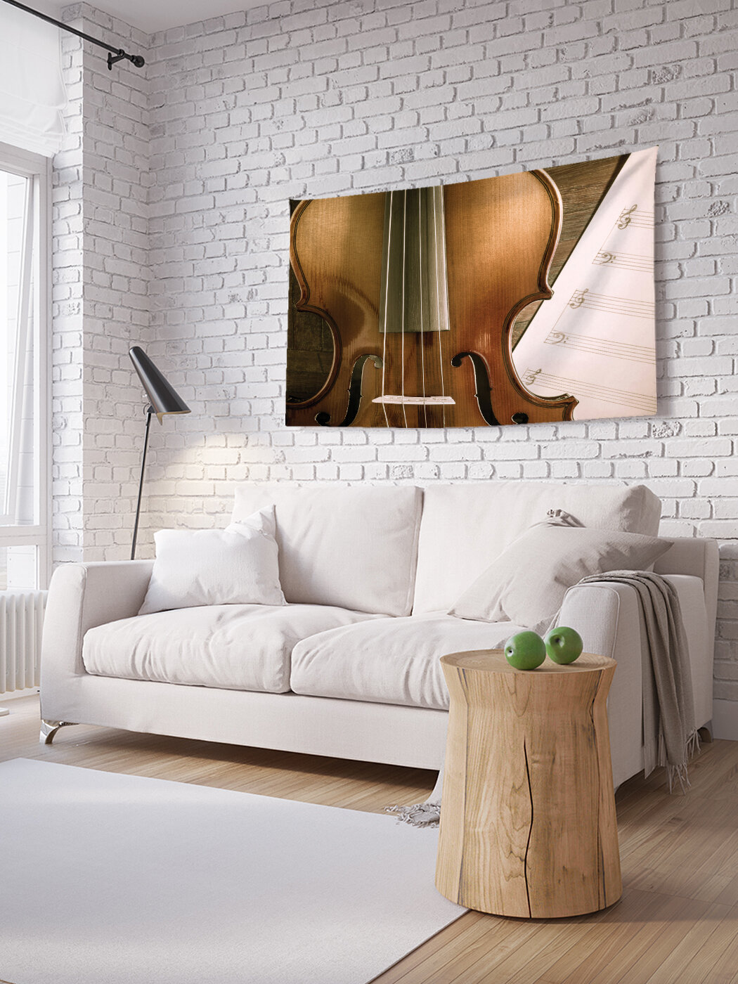 Фотопанно на стену горизонтальный постер 100х150 "Инструмент и ноты", JoyArty