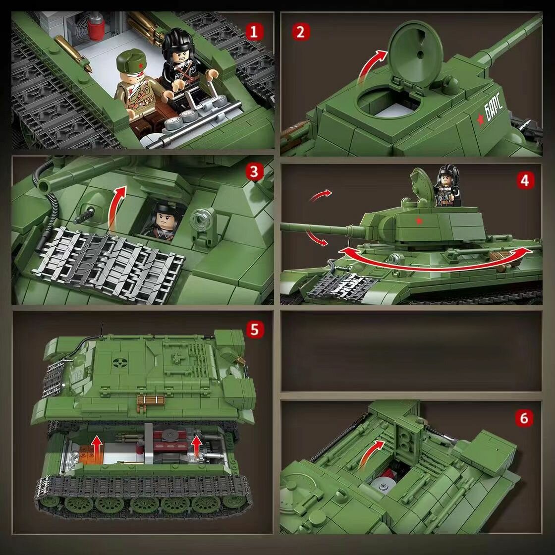 Конструктор для танк Т34 1013 деталей