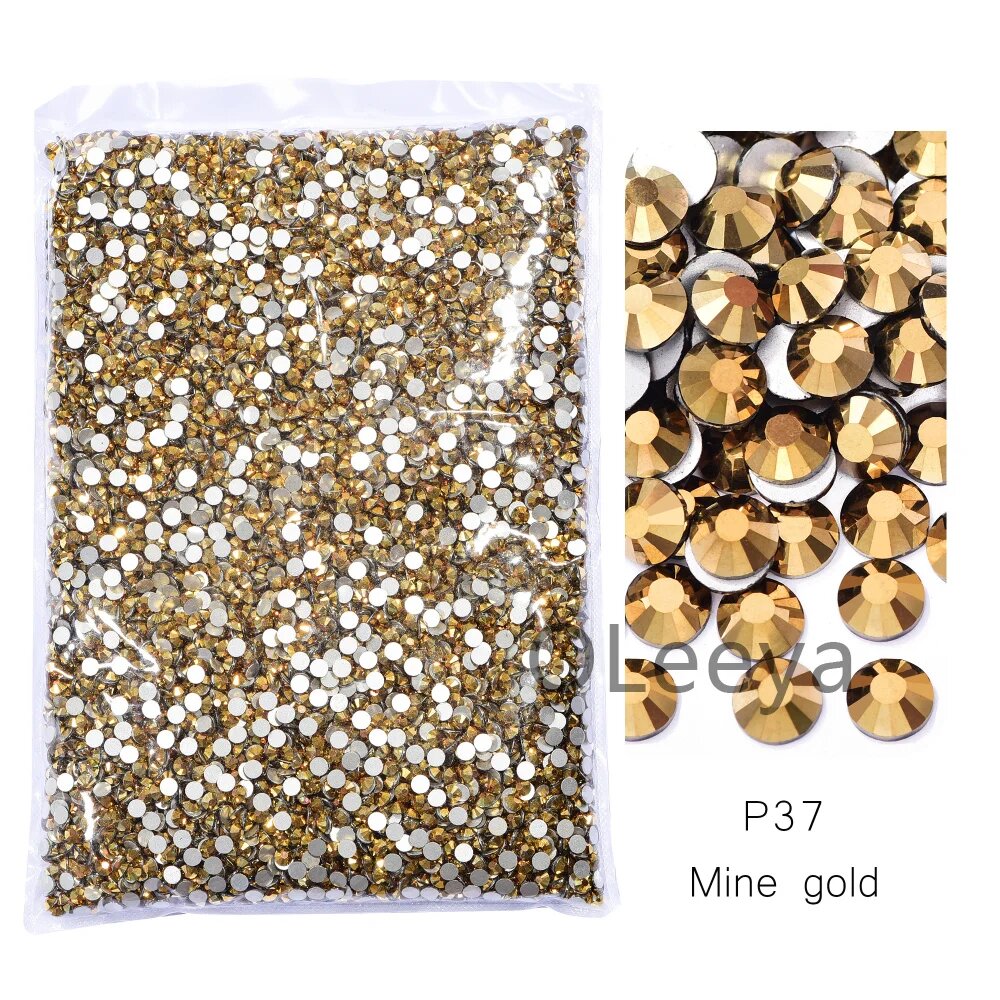 Стразы стеклянные Oleeya P37 Mine gold, SS30-2880pcs