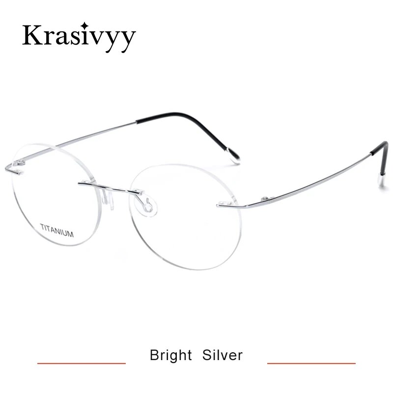 Круглые очки Krasivyy Bright Silver из титана