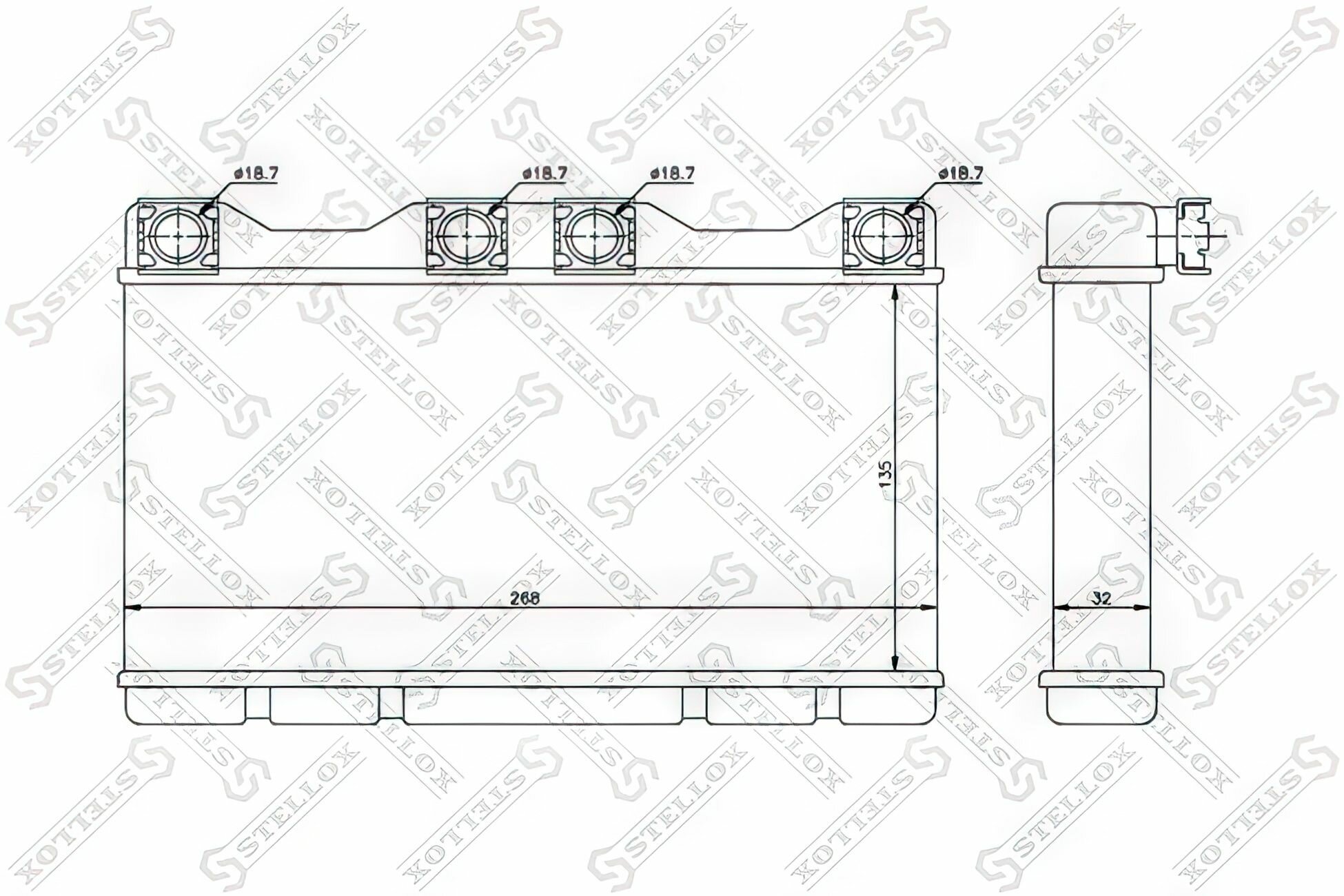 Радиатор печки для БМВ 7 10-35068-SX STELLOX